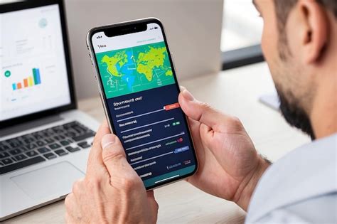 Premium Photo Man Showing Smartphone Assessment On Screen
