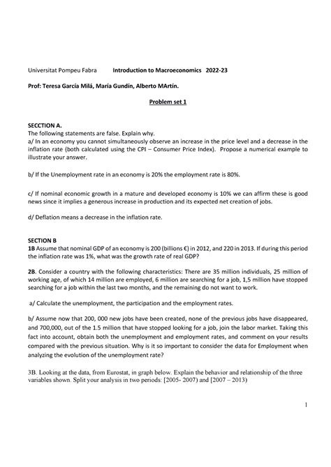 Problem Set 1 Practica 1 Upf Universitat Pompeu Fabra Introduction To Macroeconomics 2022