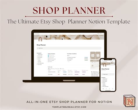 Notion Esty Shop Planner Template Etsy Seller Planner Notion Template
