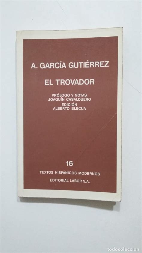 el trovador antonio garcía gutiérrez textos h Comprar Libros sin