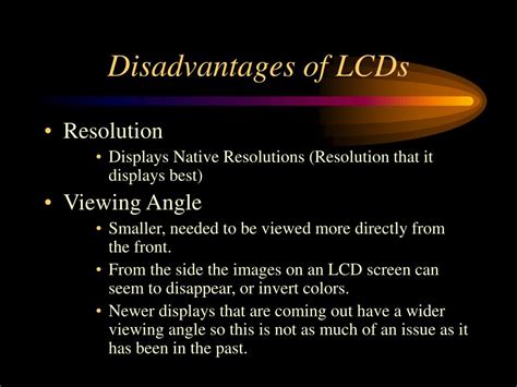 Advantages And Disadvantages Of Lcd Monitors