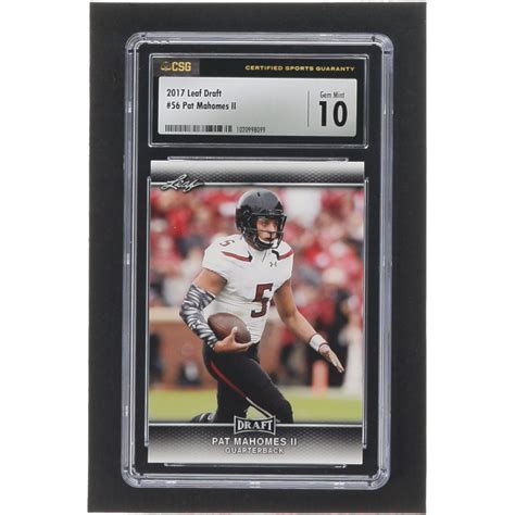 Pat Mahomes II 2017 Leaf Draft 56 RC CSG 10 Pristine Auction