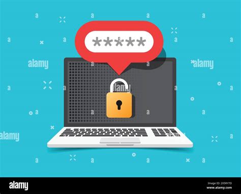 Laptop With Account Login Icon In Flat Style Password Form Page Vector Illustration On Isolated