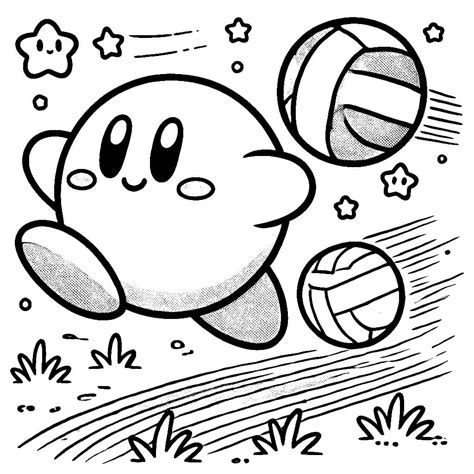 Kirby S Loptom Bojanje Coloringlib