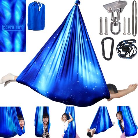 Columpio Sensorial Para Niños En Interiores Y Exteriores De Doble Capa Con Kit De Suspensión