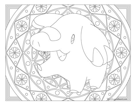 231 Phanpy Pokemon Coloring Page ·