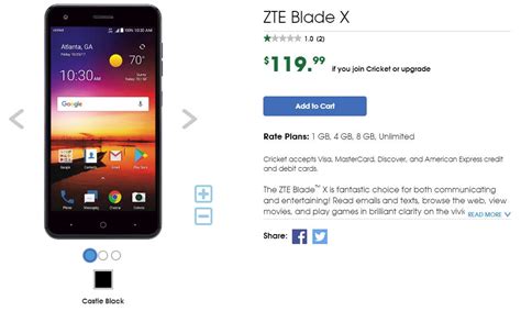 The Entry Level Zte Blade X Launched At Cricket Wireless For Phonearena