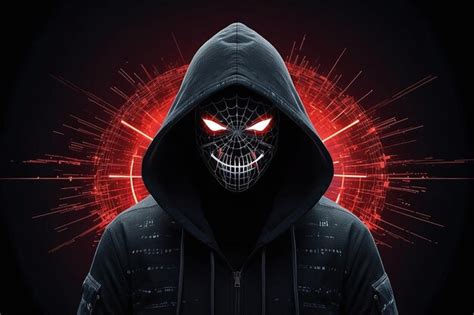 premium ai image dark web hooded hacker cyber war concept