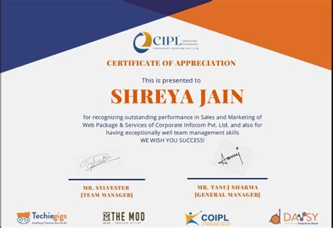 Shreya Jain On Linkedin Certification Marketing Appreciation Thankyou