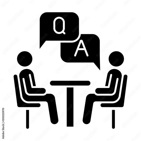 Personal Interview Survey Glyph Icon Questions And Answers Poll