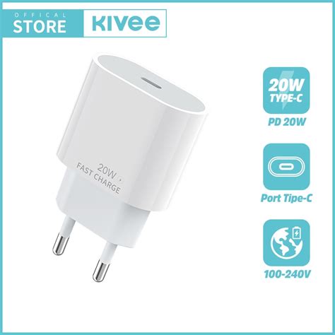 Jual KIVEE Charger IPhone Fast Charging PD 20W Charger Kabel Data Type C To Lightning Set
