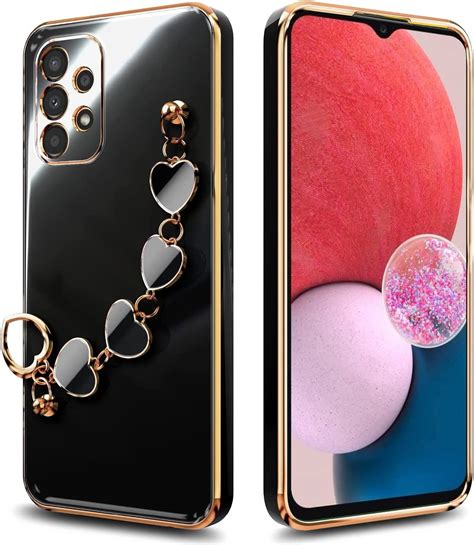 Nagebee Samsung Galaxy A G Case Gold Edge Slim Tpu Wrist Strap Full Coverage Glass