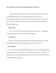 How Can Leaders Use The LMX Model In Improving Their Effectiveness Docx How Can Leaders Use