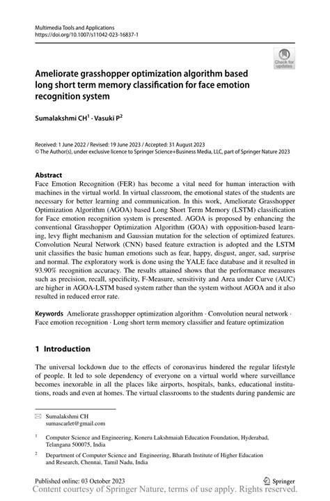 Ameliorate Grasshopper Optimization Algorithm Based Long Short Term