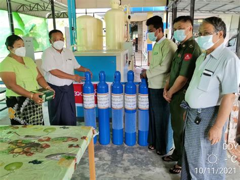 ဒေးဒရဲမြို့နယ် အောက်ဆီဂျင်ထုတ်စက်ရုံသို့ အောက်ဆီဂျင်အိုးများ လာရောက်လ