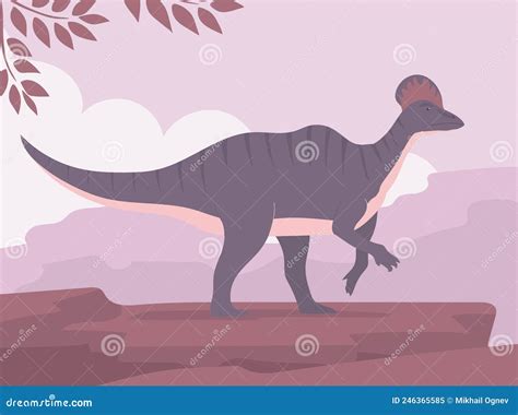 Ancient Pangolin Hadrosaur Of The Jurassic Period Stock Vector