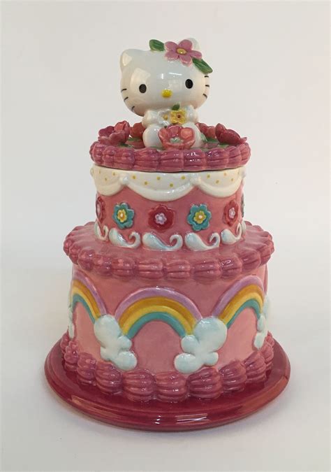 Hello Kitty Pink Cake Cookie Jar By Blue Sky Clayworks