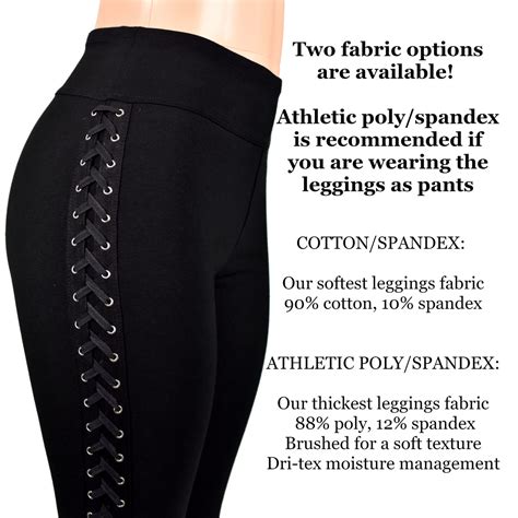 Black Side Lace Up Leggings Cotton Or Poly Spandex Corset Pants Plus