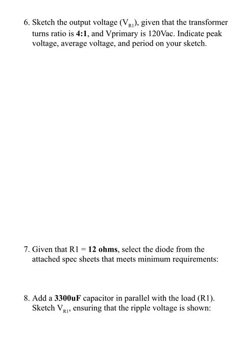 Sketch The Output Voltage VR1 Given That The Chegg Com
