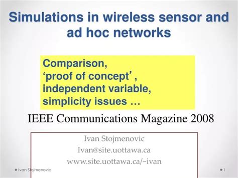 Ppt Simulations In Wireless Sensor And Ad Hoc Networks Powerpoint Presentation Id4204669