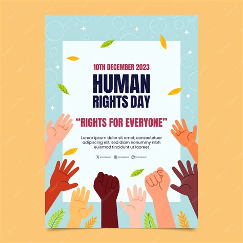 Free Vector Flat Vertical Poster Template For Human Rights Day