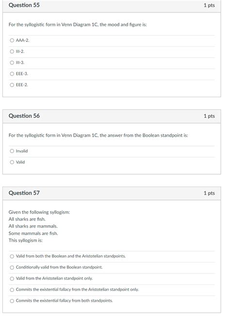 Question Pts For The Syllogistic Form In Venn Chegg Com