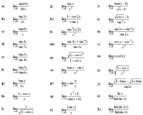 Limits Of Trig Functions Worksheet Printable Calendars At A Glance