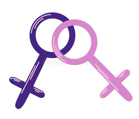 Gender Symbols Combination Of Male And Female Characters Stock Vector