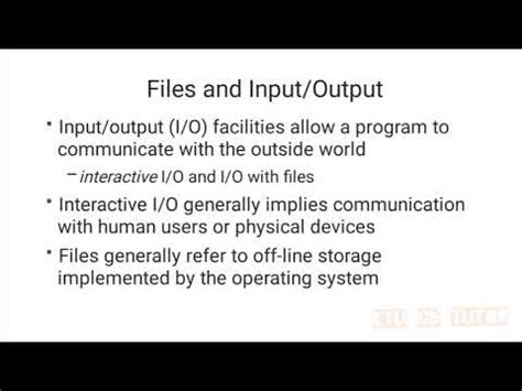 Ktu Cs Programming Paradigms S Cse Module Part Files And Input Output Youtube
