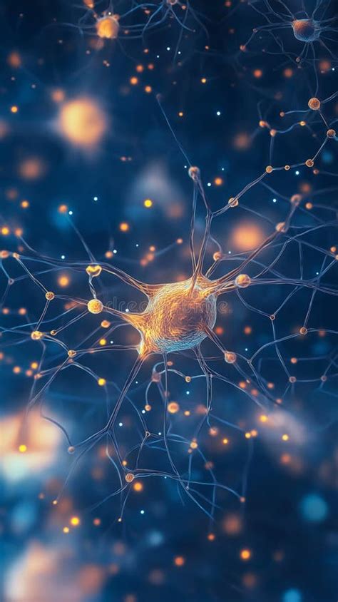 Neural Network Visualization With Glowing Neurons And Synaptic Connections Stock Image Image