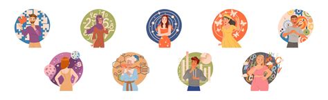 Mindset Types With Man Character Have Different Vector Image