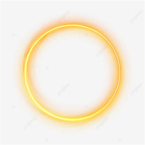 Golden Yellow Neon Border Circle Frame Neon Border Border Neon Png