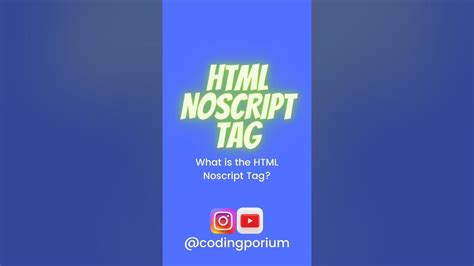 what is the noscript tag in html html explained youtube