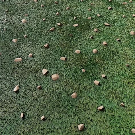 Stylized Grass With Rocks Pbr Texture