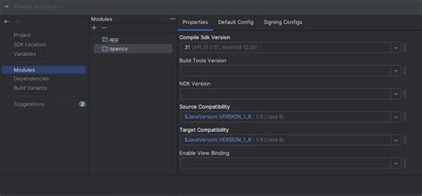 Opencv Android Module Imported From Sdk Does Not Respect Projects Jvm Settings Android Java