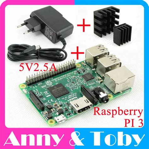Raspberry Pi 3 Model B Boardheat Sinkpower Adapter Ac Power Supplyrasp Pi3 Bpi 3 Bpi 3b1gb