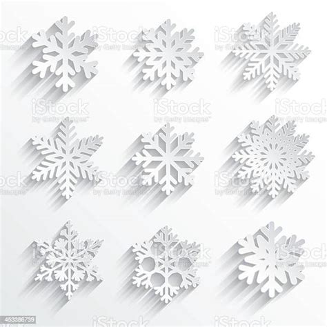 Snowflakes 모양 벡터 아이콘 세트 센첸 인공눈 디자인식 0명에 대한 스톡 벡터 아트 및 기타 이미지 0명 겨울