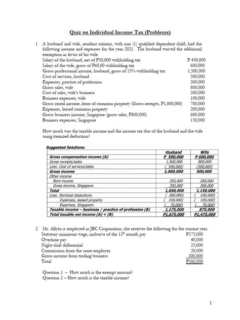 Income Tax Individuals With Solutions Pdf Income Income Tax
