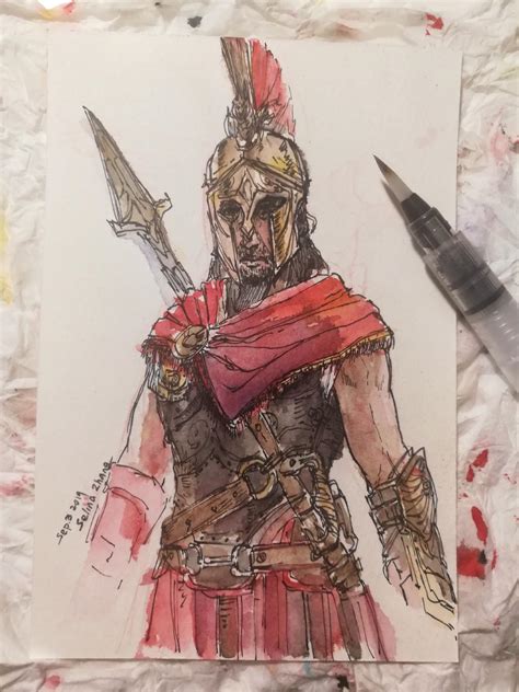 Watercolor Of Our Boi Alexios Rassassinscreed