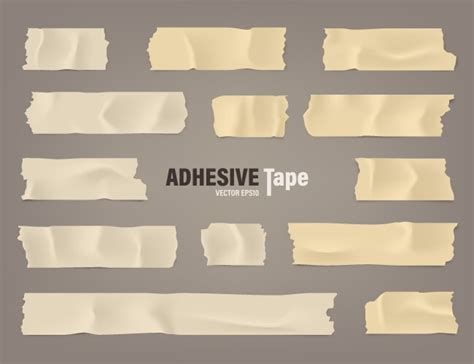 White Paper Sheets With Scotch Tape Set Sticky Vector Image