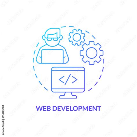 Web Development Blue Gradient Concept Icon Skill To Learn Abstract Idea Thin Line Illustration