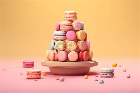 彩色欢乐的马卡龙甜点插画图片下载 正版图片600868492 摄图网