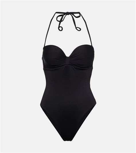 Max Mara Halterneck Swimsuit Black Editorialist