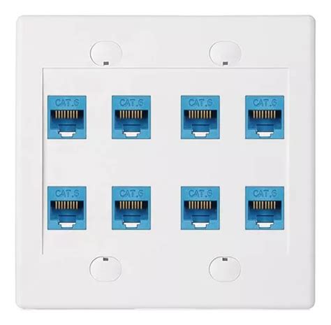 2 Placas De Pared Ethernet De 8 Puertos Doble Banda Cat6 Rj Cuotas