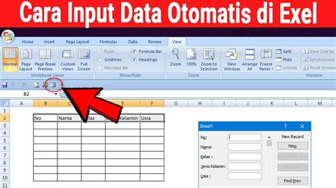 cara input data otomatis di excel menggunakan form youtube