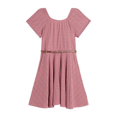 Knit Works Little And Big Girls Short Sleeve Skater Dress Color Dusty
