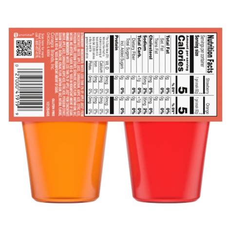 Snack Pack Zero Sugar Strawberry And Orange Flavored Juicy Gels 13 Oz