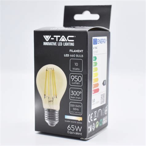Bec LED Vintage Filament W W E Lm Lumina Calda K V TAC