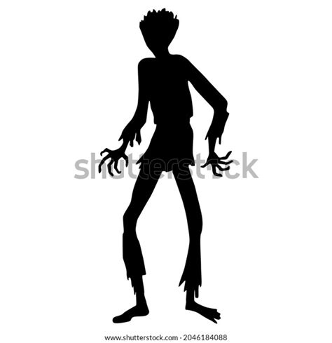 좀비 실루엣 핼러윈 장식 흰색 배경 위에 스톡 벡터 로열티 프리 2046184088 Shutterstock