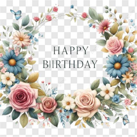 생일 축하 꽃 프레임 생일 축하 꽃 생일 축하 해요 생일 Png 일러스트 및 이미지 에 대한 무료 다운로드 Pngtree